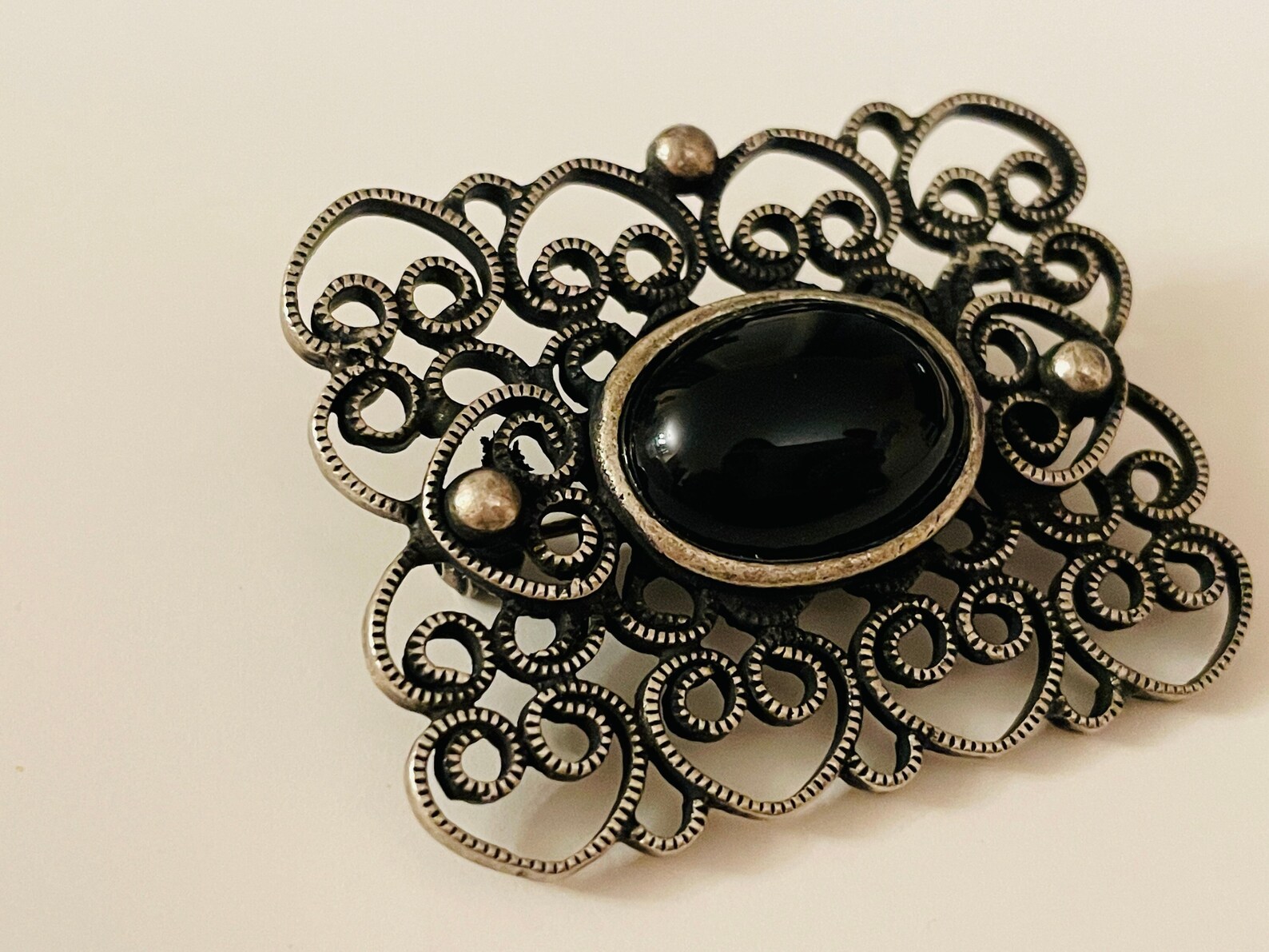 Vintage Brooch Victorian Signed Gio Faux Onyx Brooch Onyx - Etsy