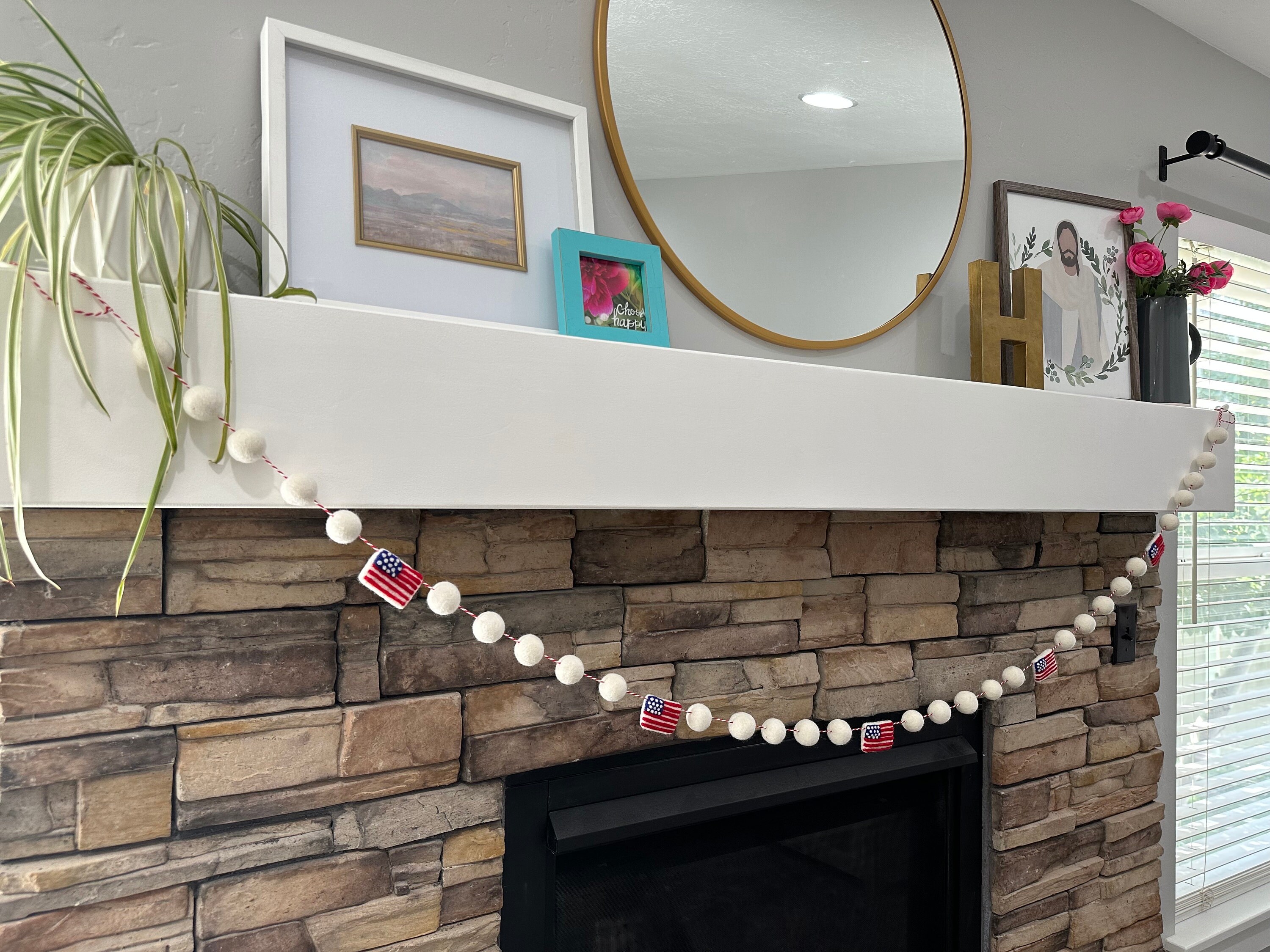 American Flag Garland 4th of July Decor Independence Day Decor Felt ...