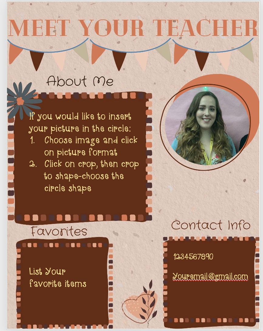 Editable Meet Your Teacher Template - Etsy