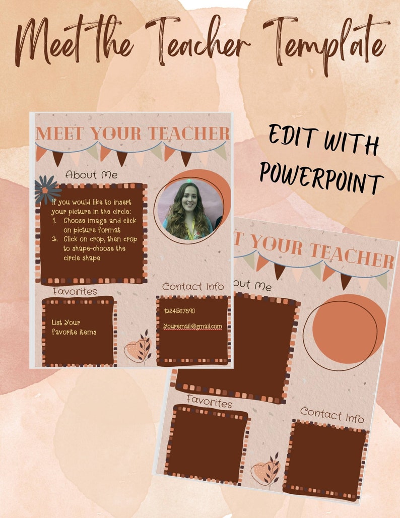 Editable Meet Your Teacher Template - Etsy