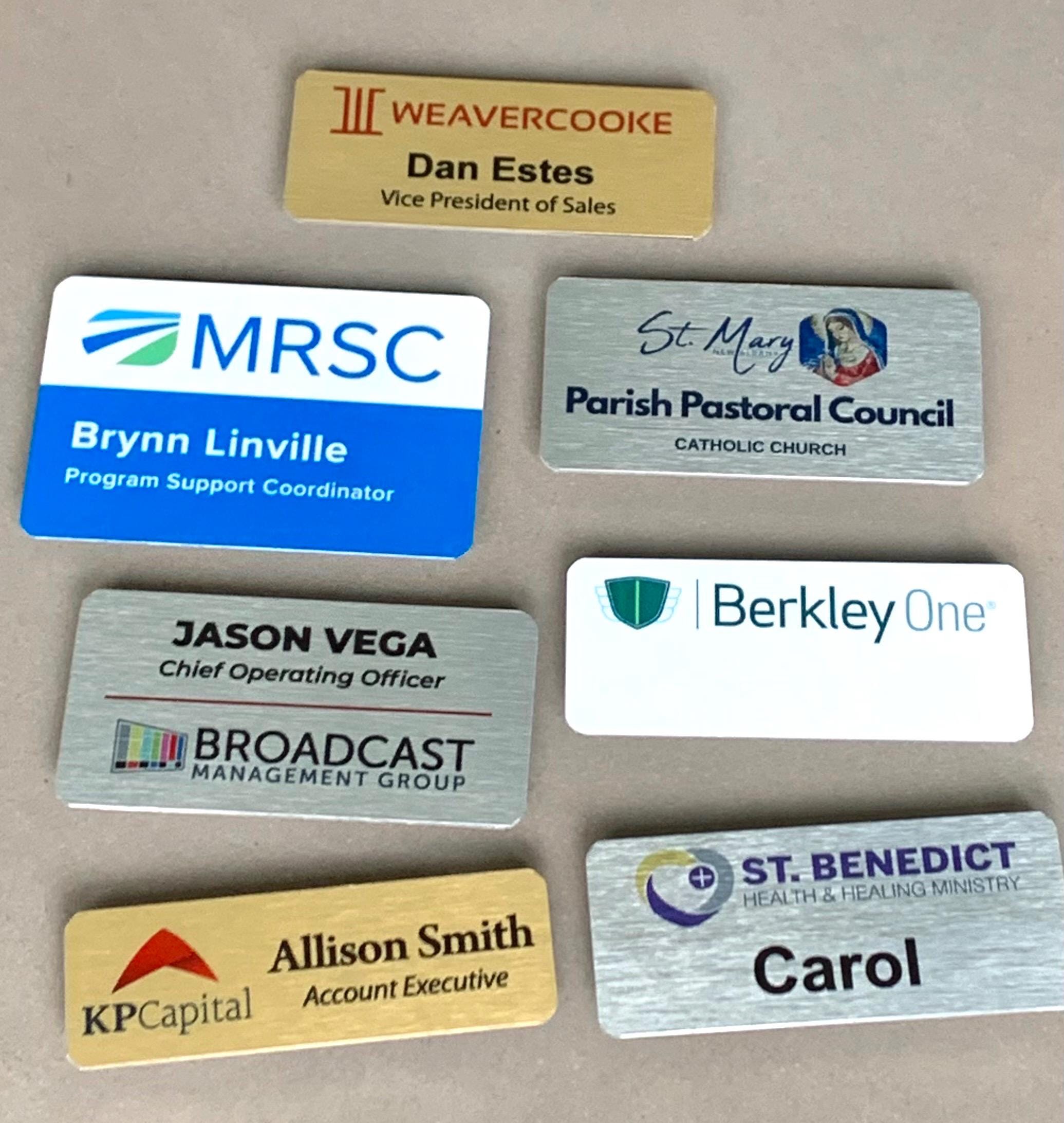 Custom Metal Name Tags - Personalized Magnetic Name Badges With Logo ...