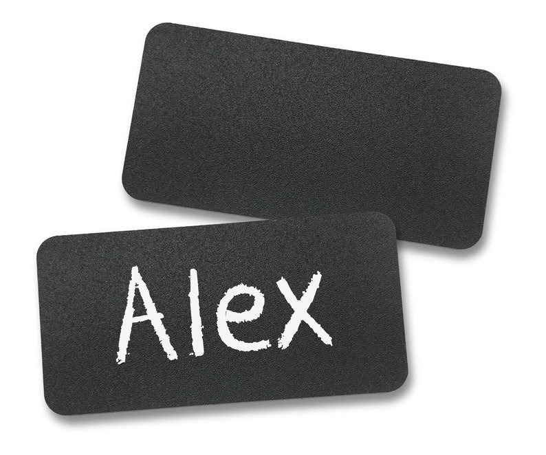 Chalkboard Reusable Name Tags - 1.5" X 3" - Name Badge, Black Tag ...