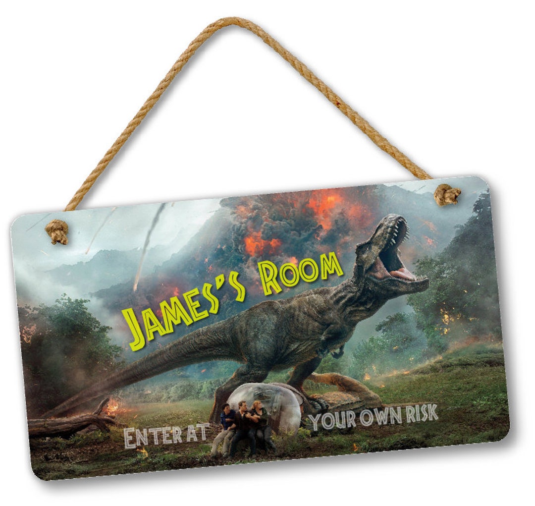 Kids Personalized Name Dinosaur Bedroom Door and Wall Hanging Sign ...