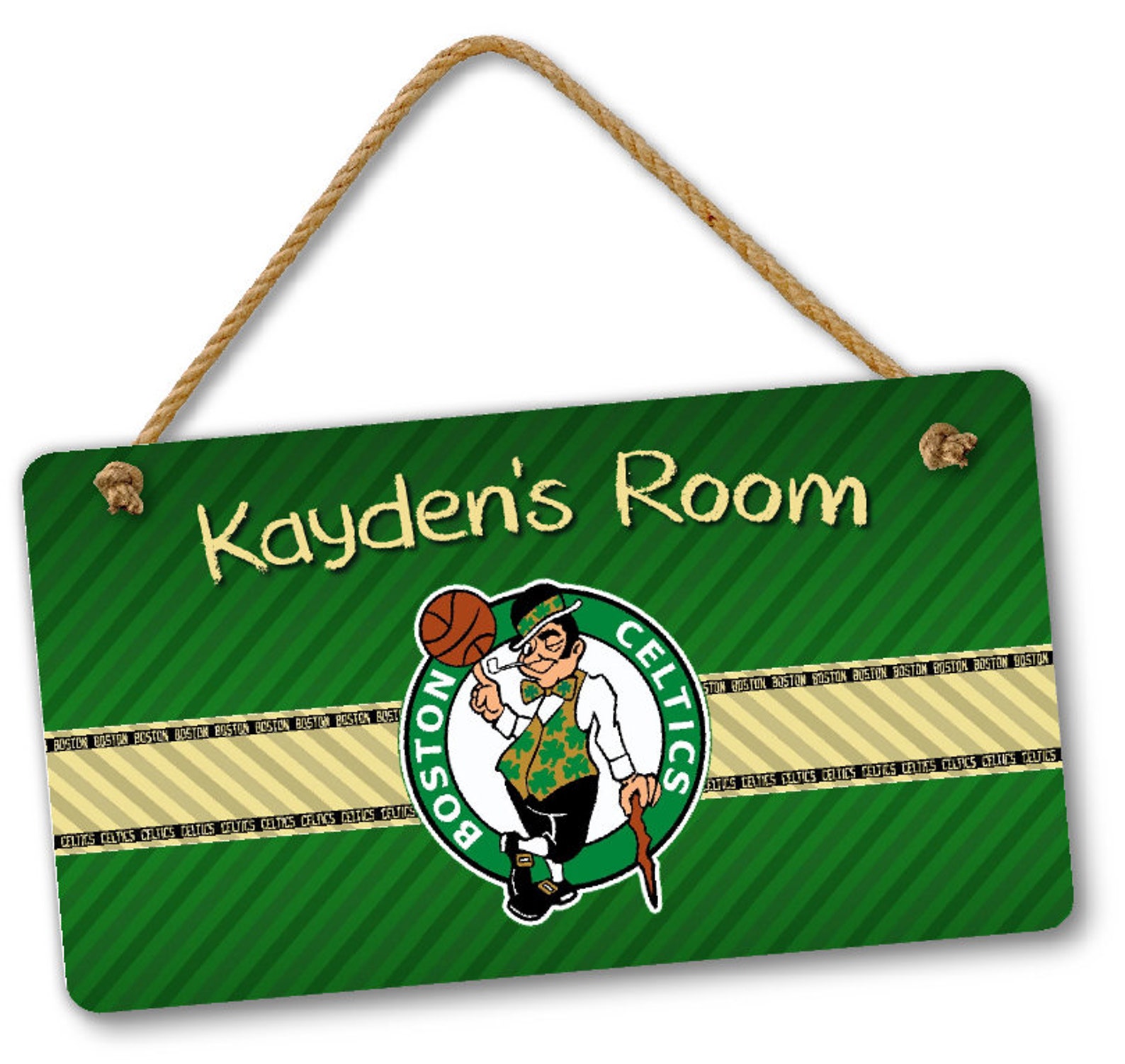 Personalized Name NBA Basketball Boston Celtics Bedroom Door and Wall ...