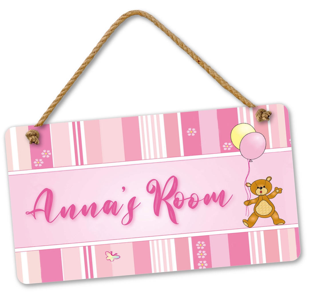 Kids Personalized Name Baby Girl Bedroom Door and Wall Hanging Sign ...
