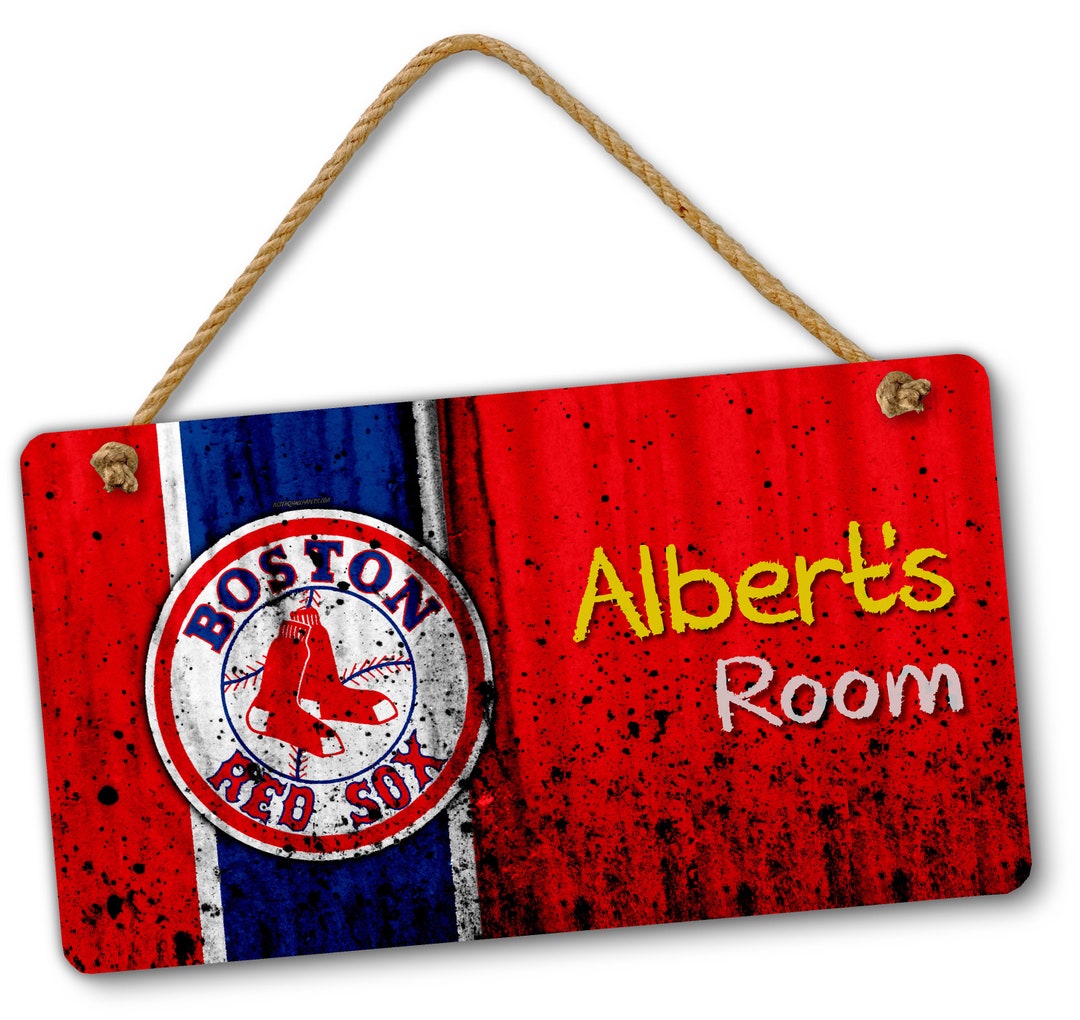 Personalized Name Boston Red Sox Bedroom Door and Wall Sign, Custom ...