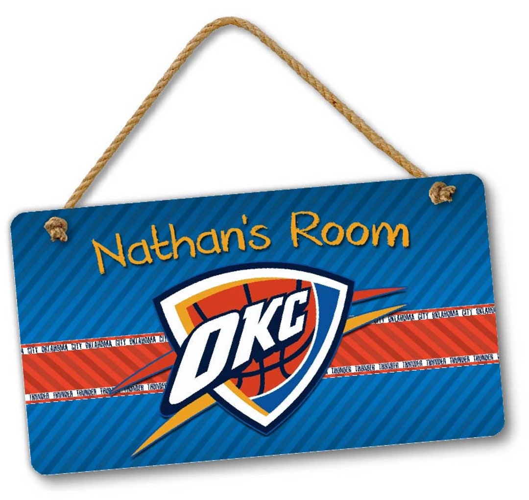 Personalized Name NBA Basketball Oklahoma City Thunder Bedroom Door and ...