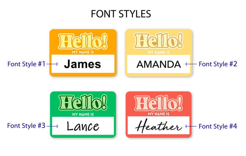 Custom Reusable Metal 'hello My Name Is' Name Tag CHOOSE YOUR COLOR ...