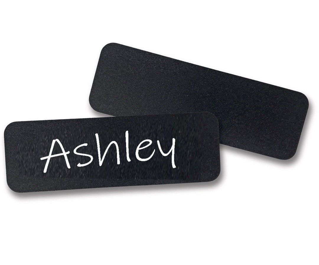 Chalkboard Reusable Name Tags - 1" X 3", Name Badge, Black Tag, Chalk ...