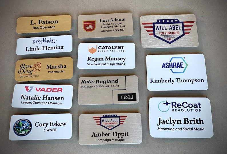 Custom Metal Name Tags - Personalized Magnetic Name Badges With Logo ...