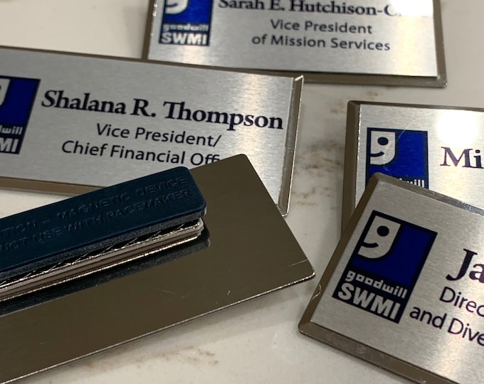 Oval Wooden Name Tags Laser Engraved , With Magnetic Holder - Etsy