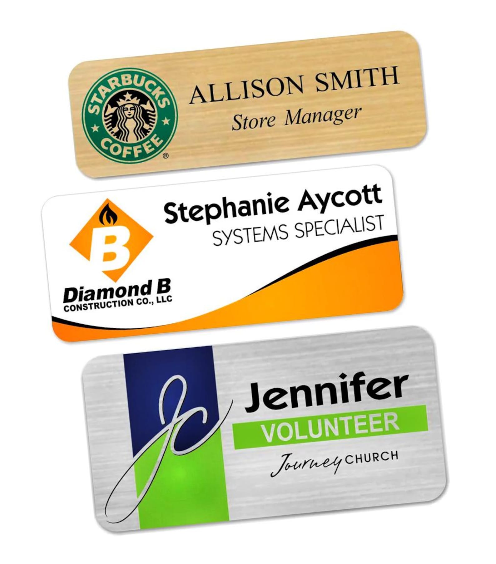 Custom Metal Name Tags - Personalized Magnetic Name Badges With Logo ...