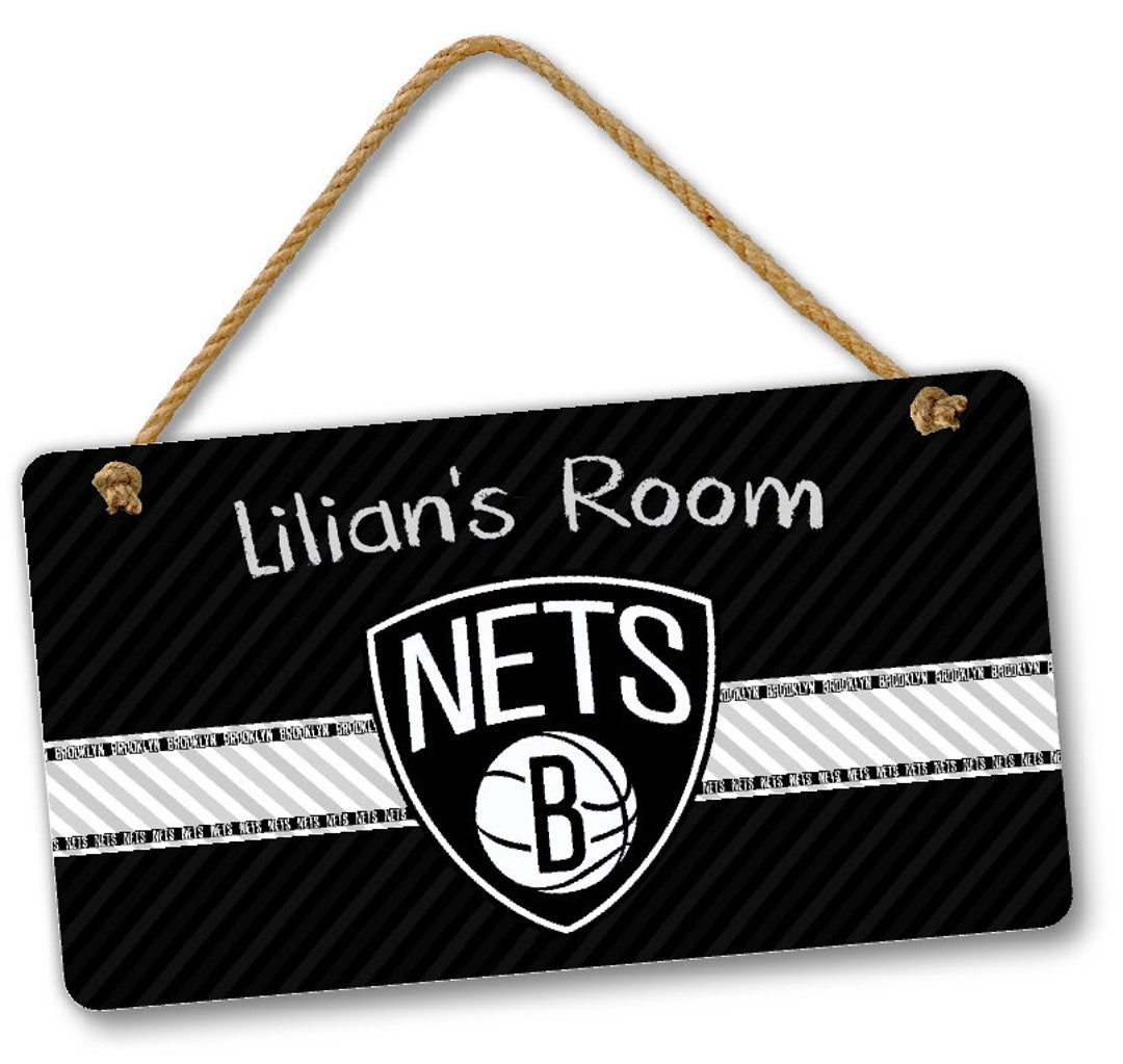 Personalized Name NBA Basketball Basketball Brooklyn Nets Bedroom Door ...