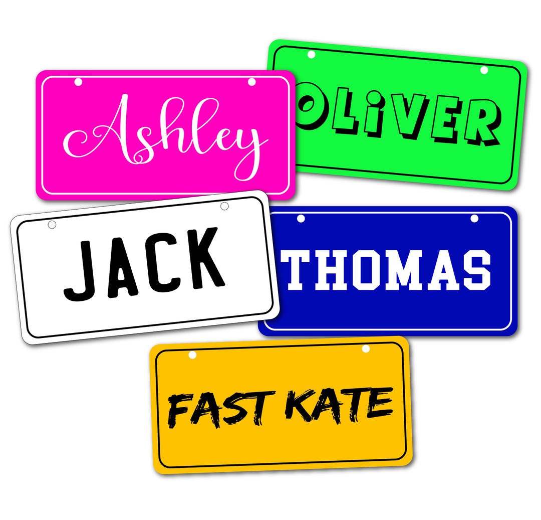 Custom Personalized 3"x6" Mini License Plate Sign. Solid Color or You ...