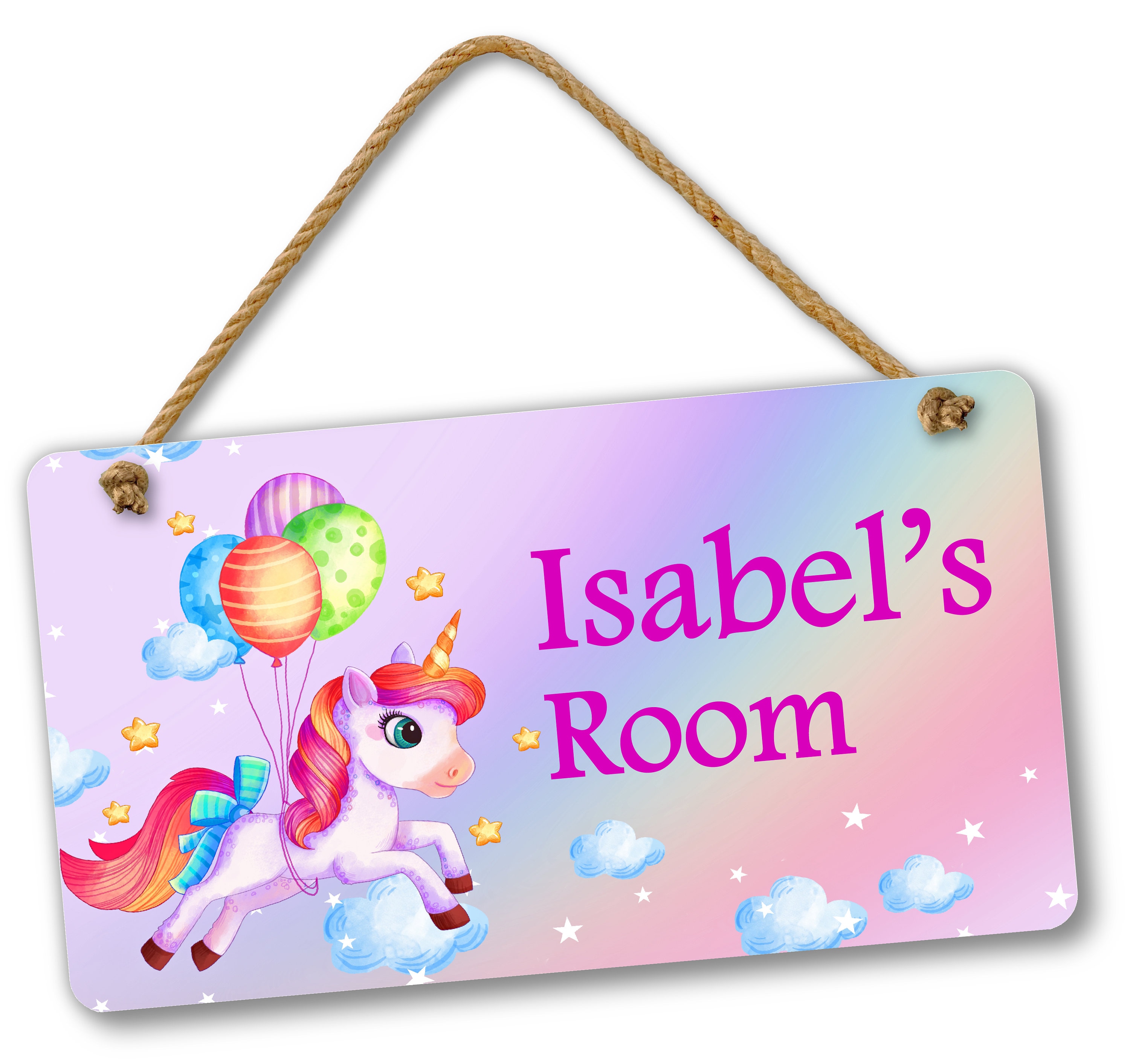 Kids Personalized Name Cute Unicorn Bedroom Door and Wall Hanging Sign ...