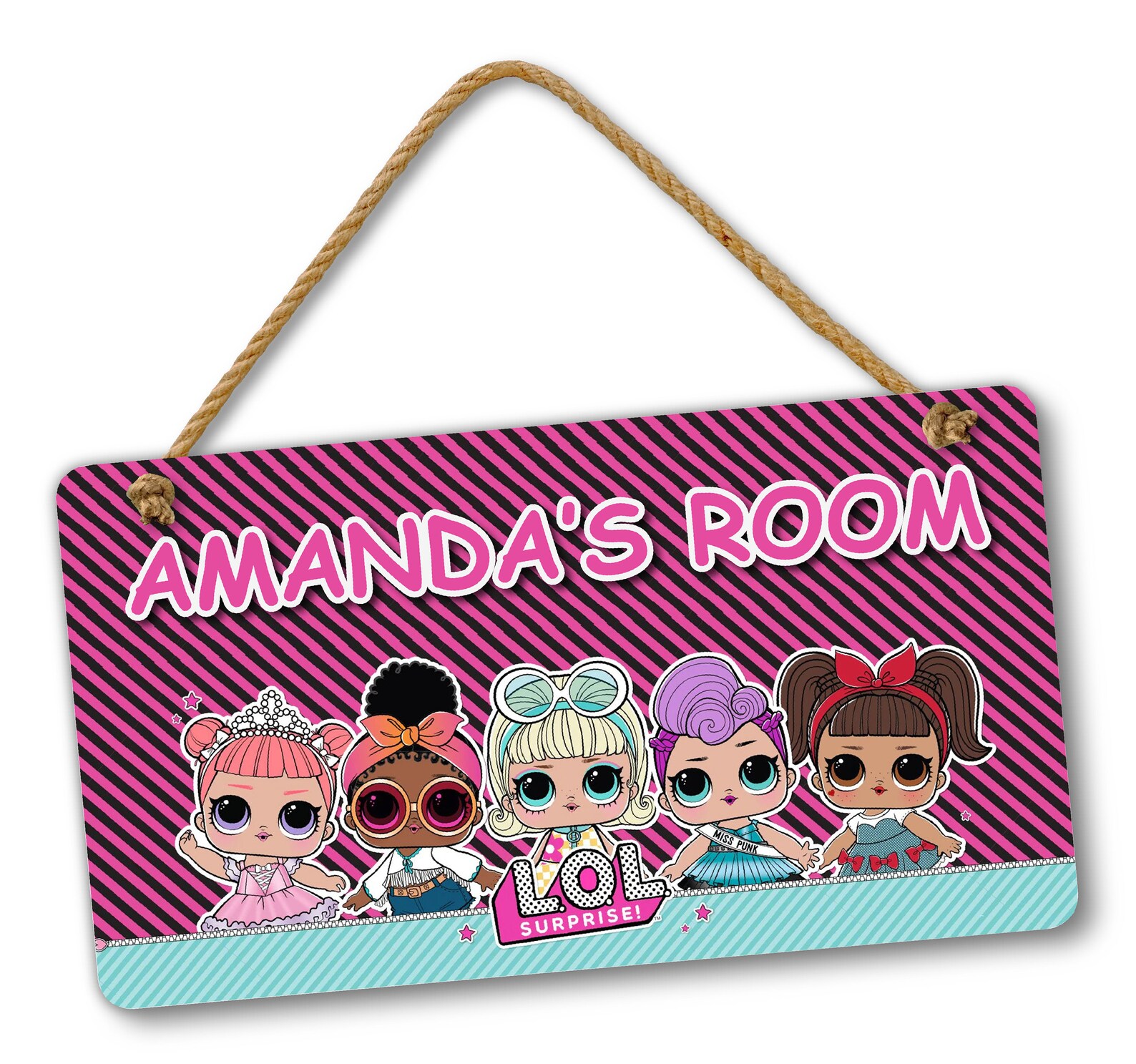 Kids Personalized Bedroom Door and Wall Hanging Sign, Custom Room Sign ...
