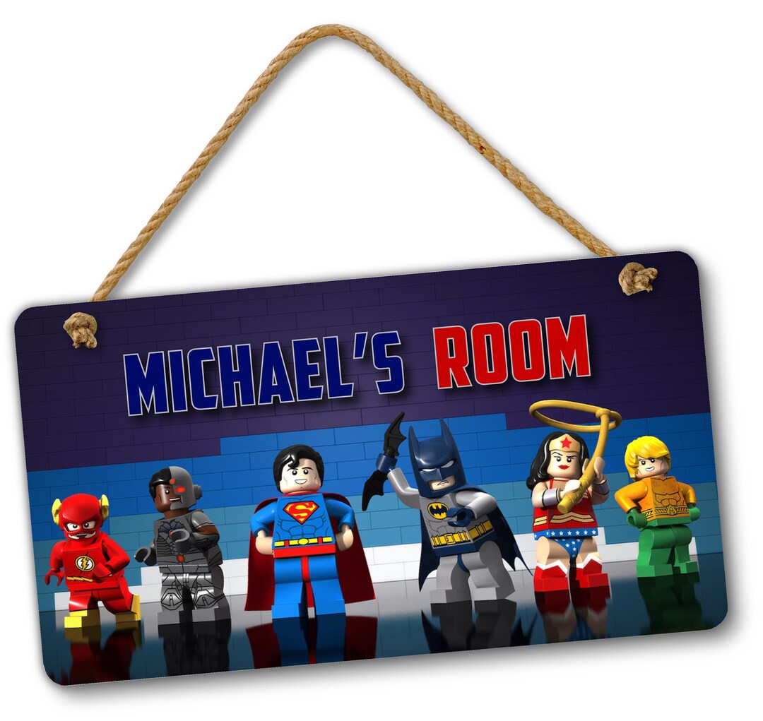 Kids Personalized Name Superheroes Bedroom Door and Wall Hanging Sign ...