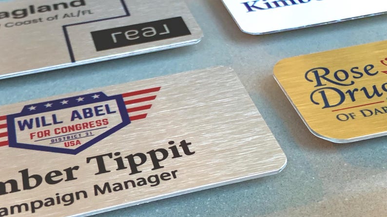 Custom Metal Name Tags - Personalized Magnetic Name Badges With Logo ...