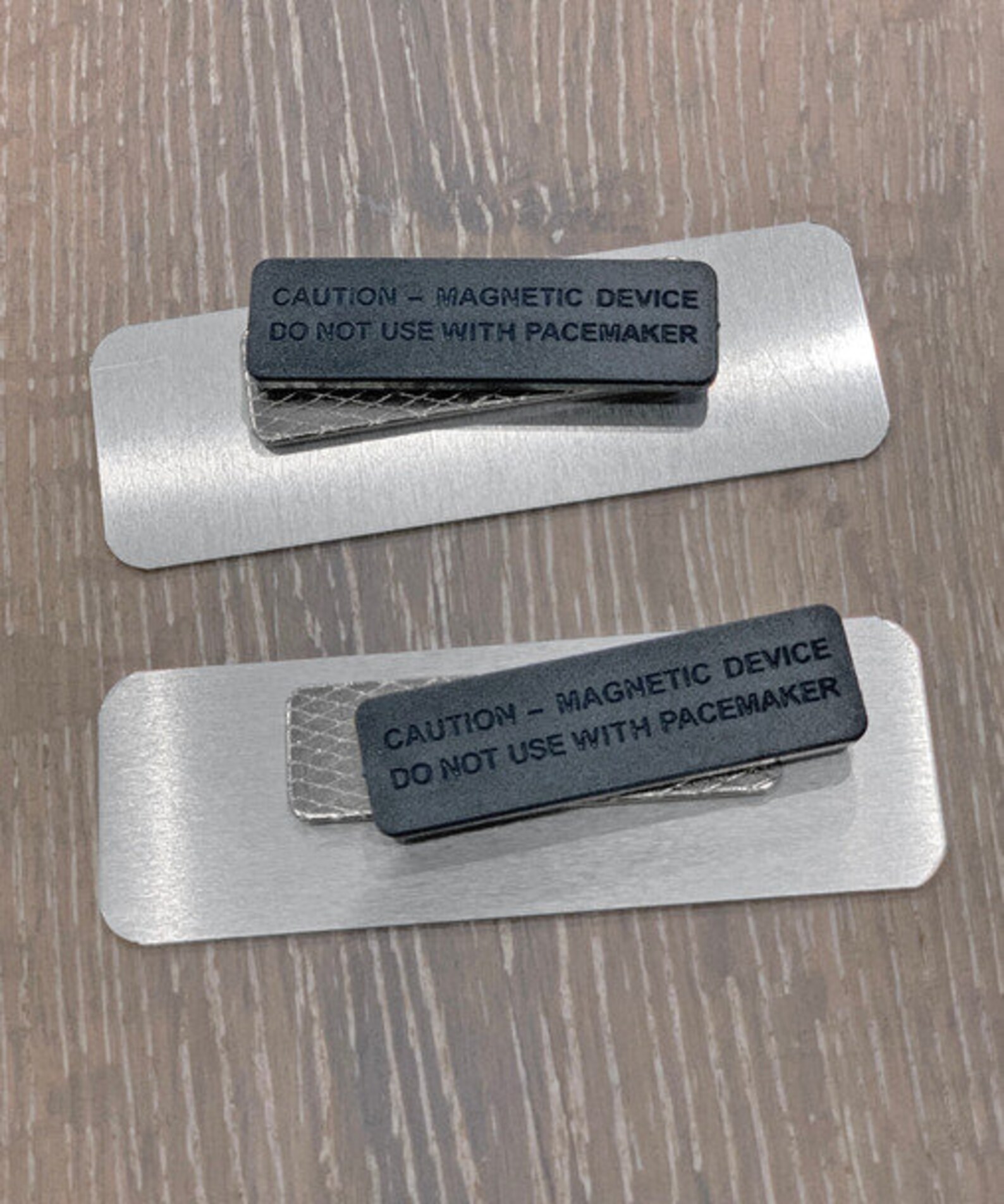 Metal Badge Name Tag With Magnet Back Fastener. Text Only. Set of 3 ...