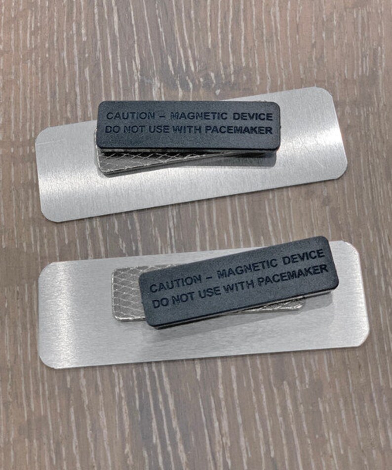 Metal Badge Name Tag With Magnet Back Fastener. Text Only. Set of 3 ...