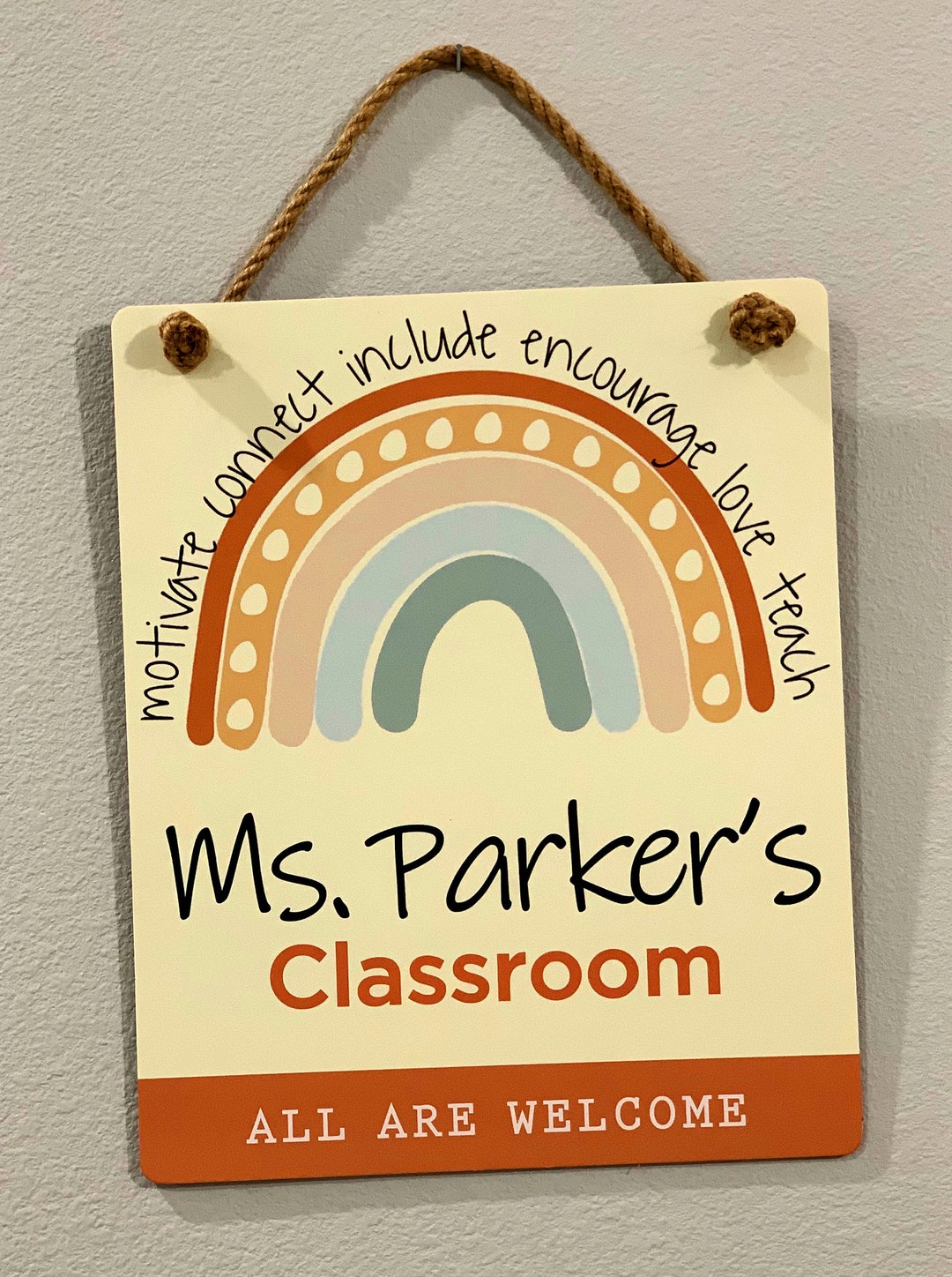 Personalized Teacher Sign Classroom Door Hanger Teachers Appreciation Ts Back To School