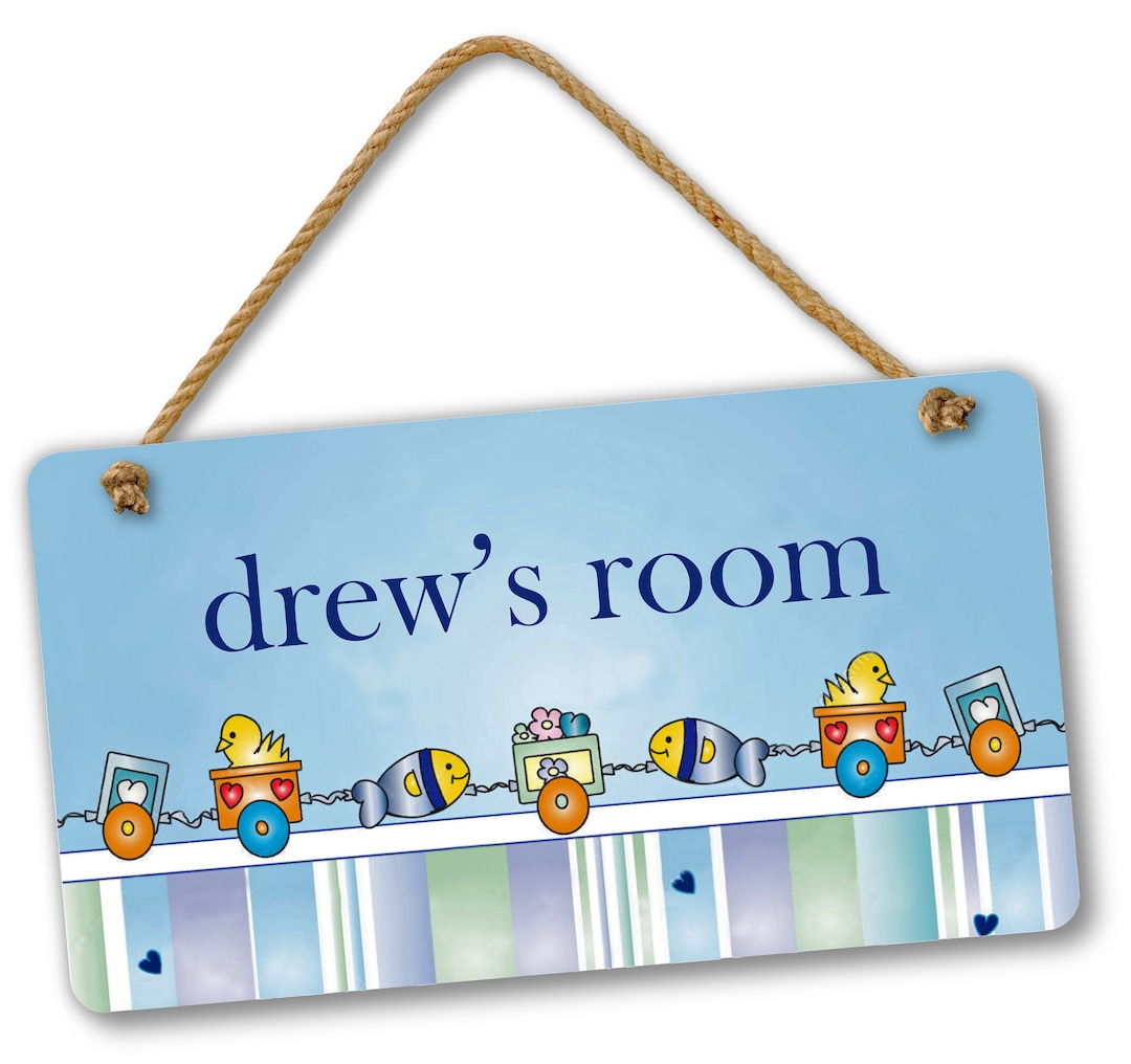 Kids Personalized Name Baby Boy Bedroom Door and Wall Hanging Sign ...
