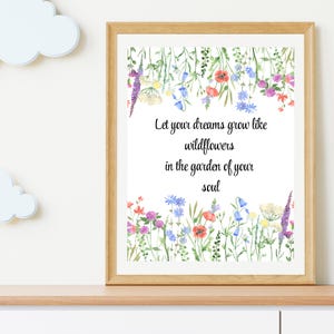 Wildflower Garden Quote | Wall Art | Wildflowers | DIGITAL DOWNLOAD ...