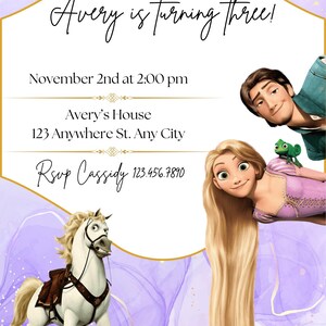 Tangled Birthday Invite Digital Download - Etsy