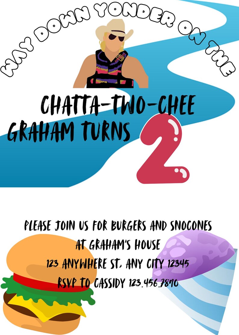 Chatta-two-chee Birthday Invitation - Etsy