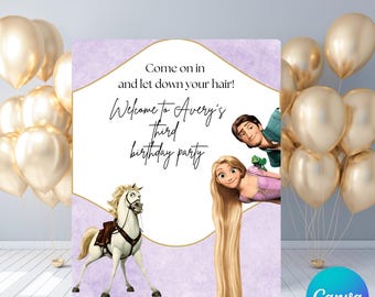 Rapunzel Princess Birthday Sign Digital Download - Etsy