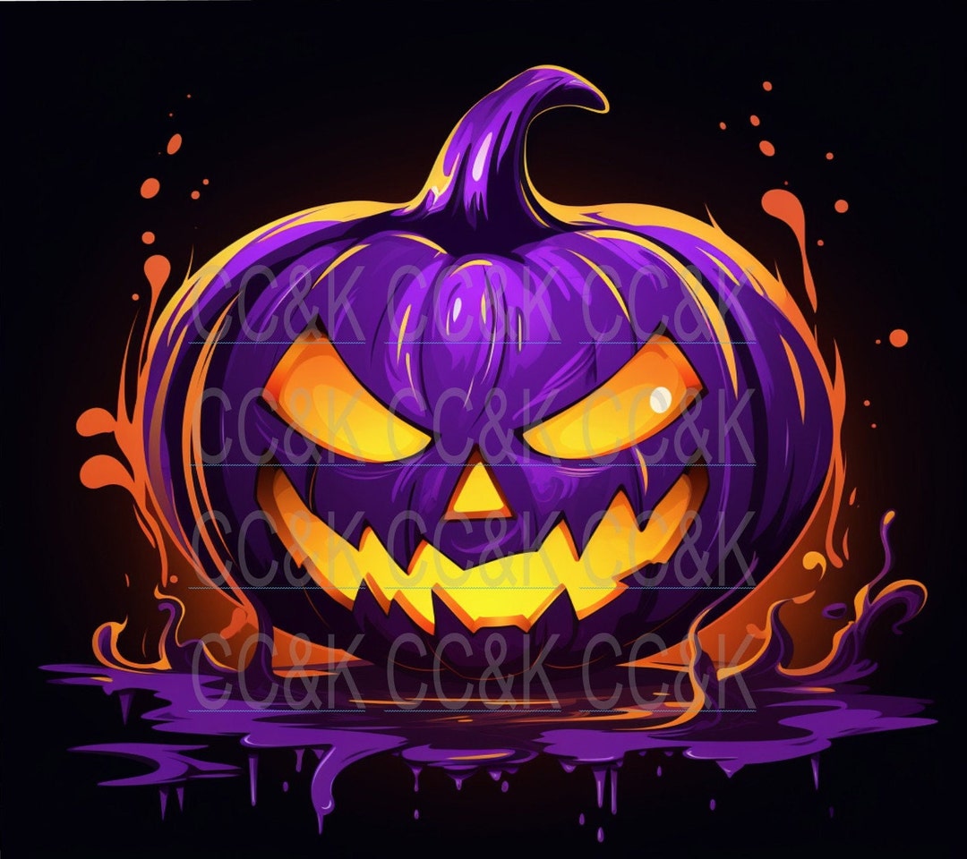 Halloween Purple Pumpkin SVG PNG - Etsy