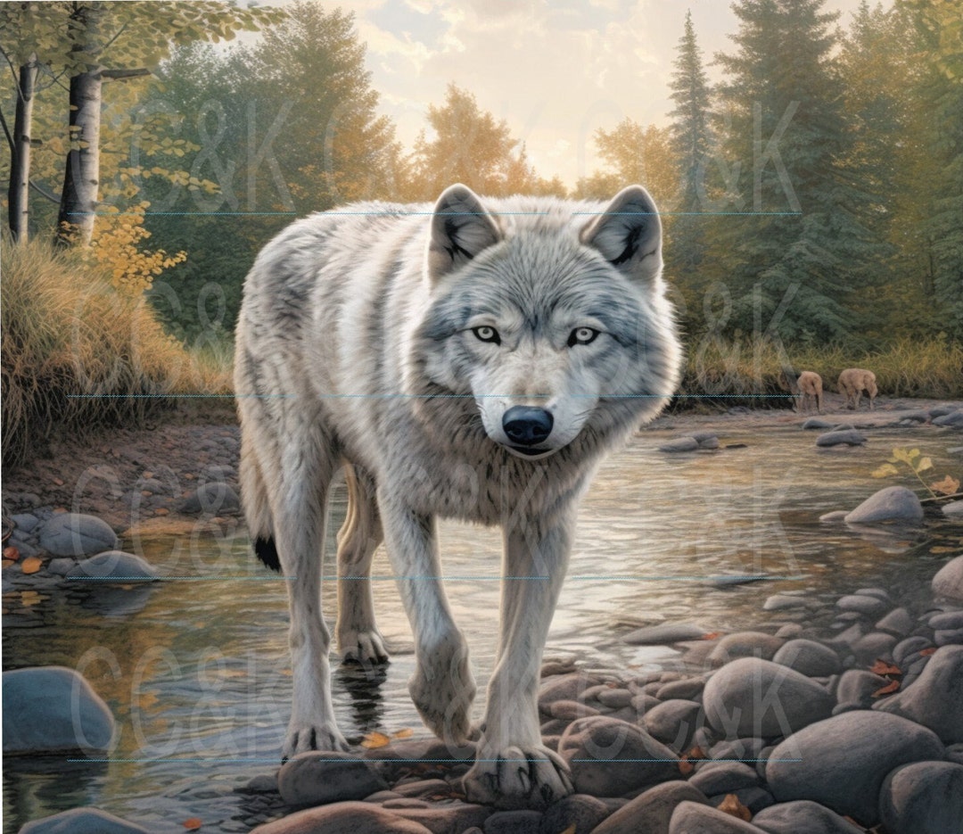 Realistic Wolf in Woods Pattern SVG and PNG Digital Download - Etsy