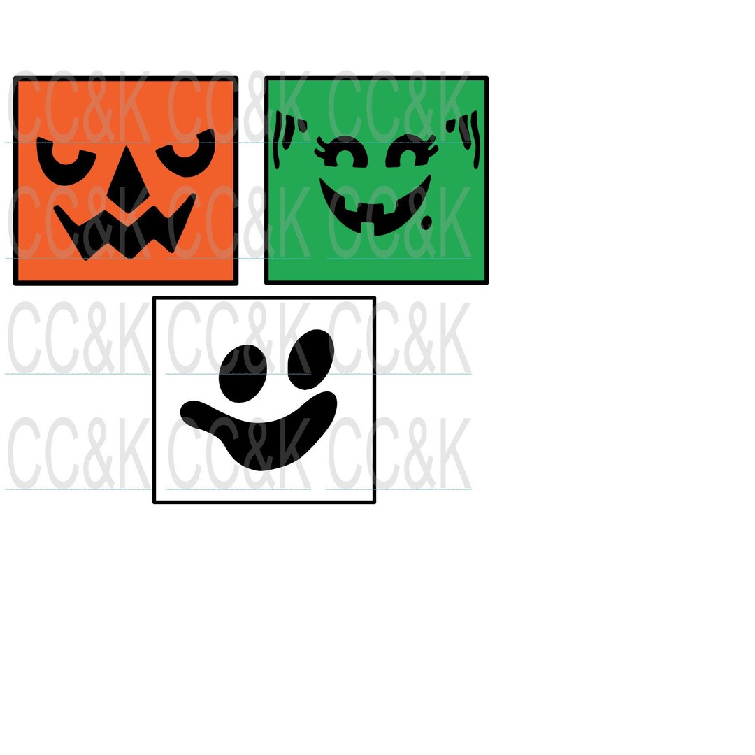 Halloween Boo Faces SVG and PNG - Etsy