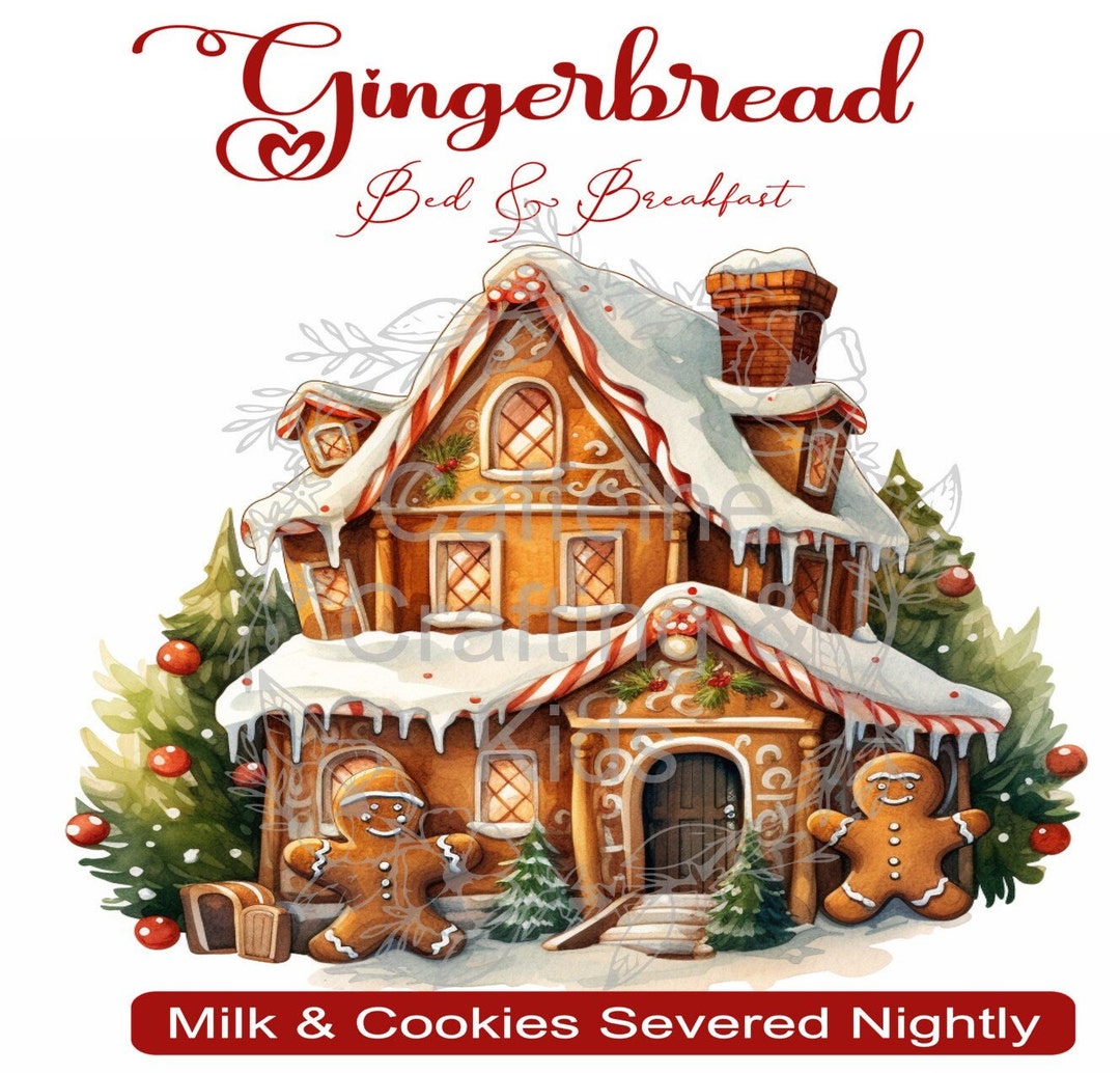 Gingerbread Bed and Breakfast Tumbler Wrap SVG PNG - Etsy
