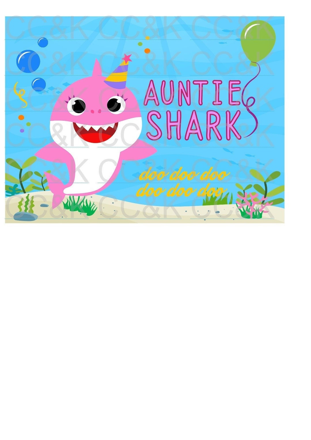 Auntie Shark Pattern SVG & PNG - Etsy