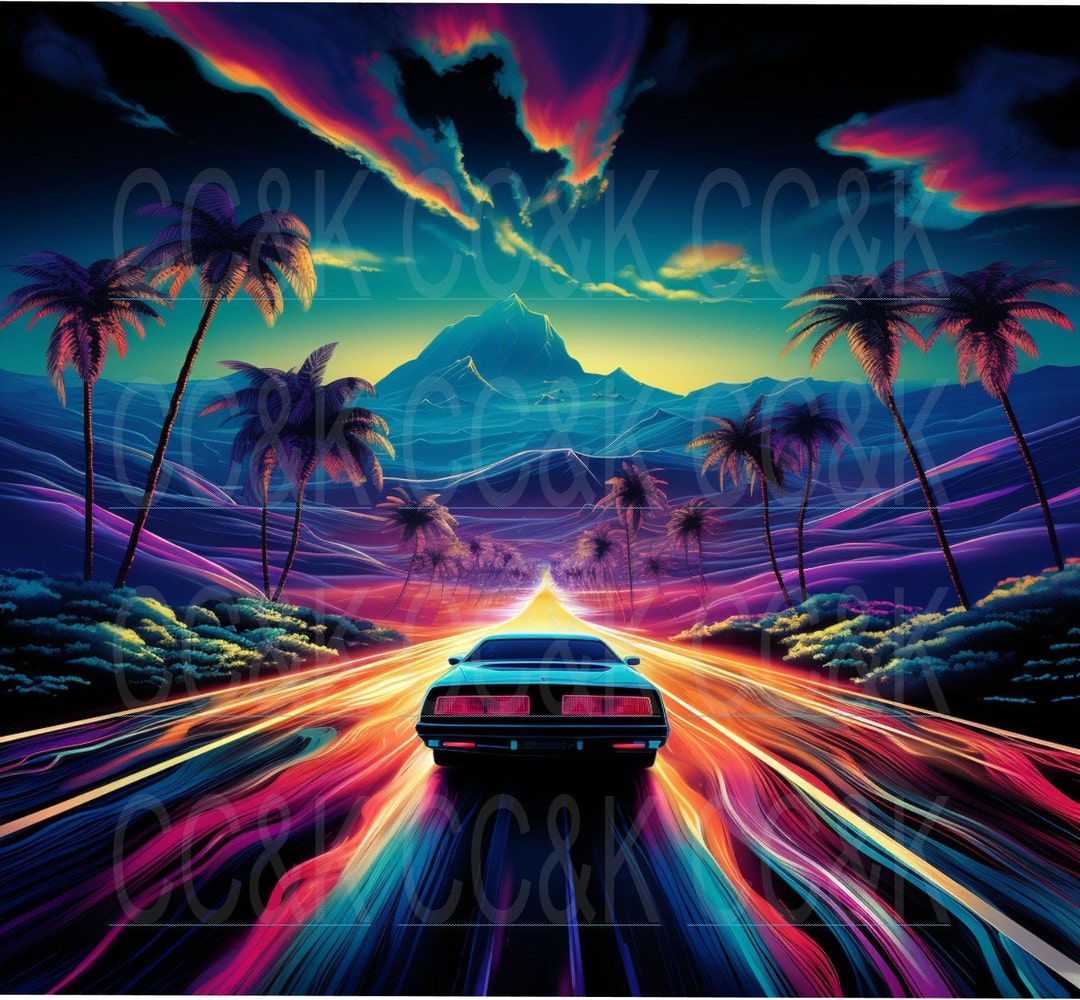 2 Neon Race Car Tumbler Wraps SVG PNG - Etsy