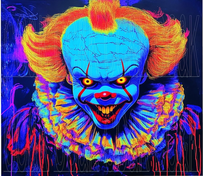 Neon Pennywise It SVG and PNG Wrap - Etsy