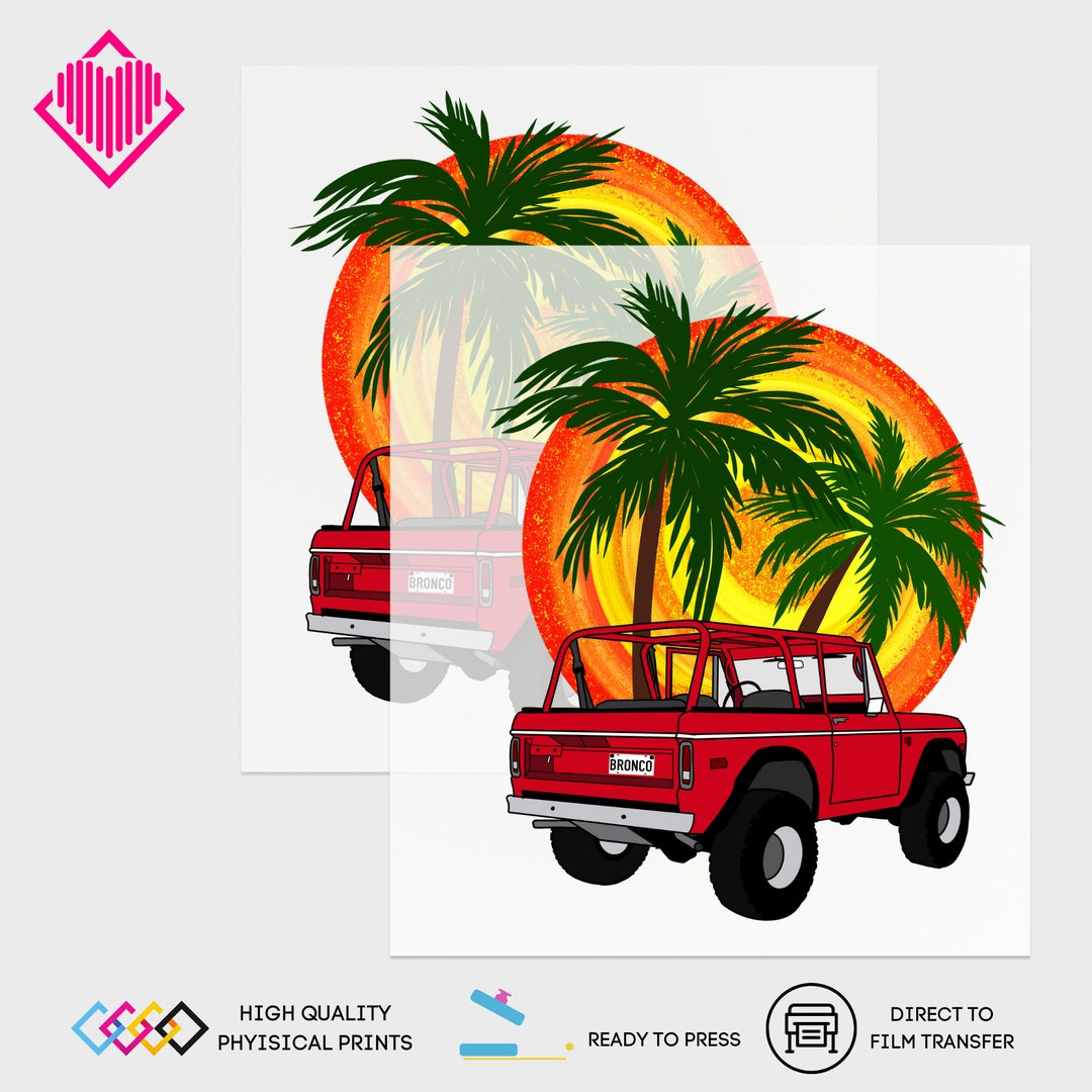 DTF | Transfer | Red Palmtree Bronco - Etsy