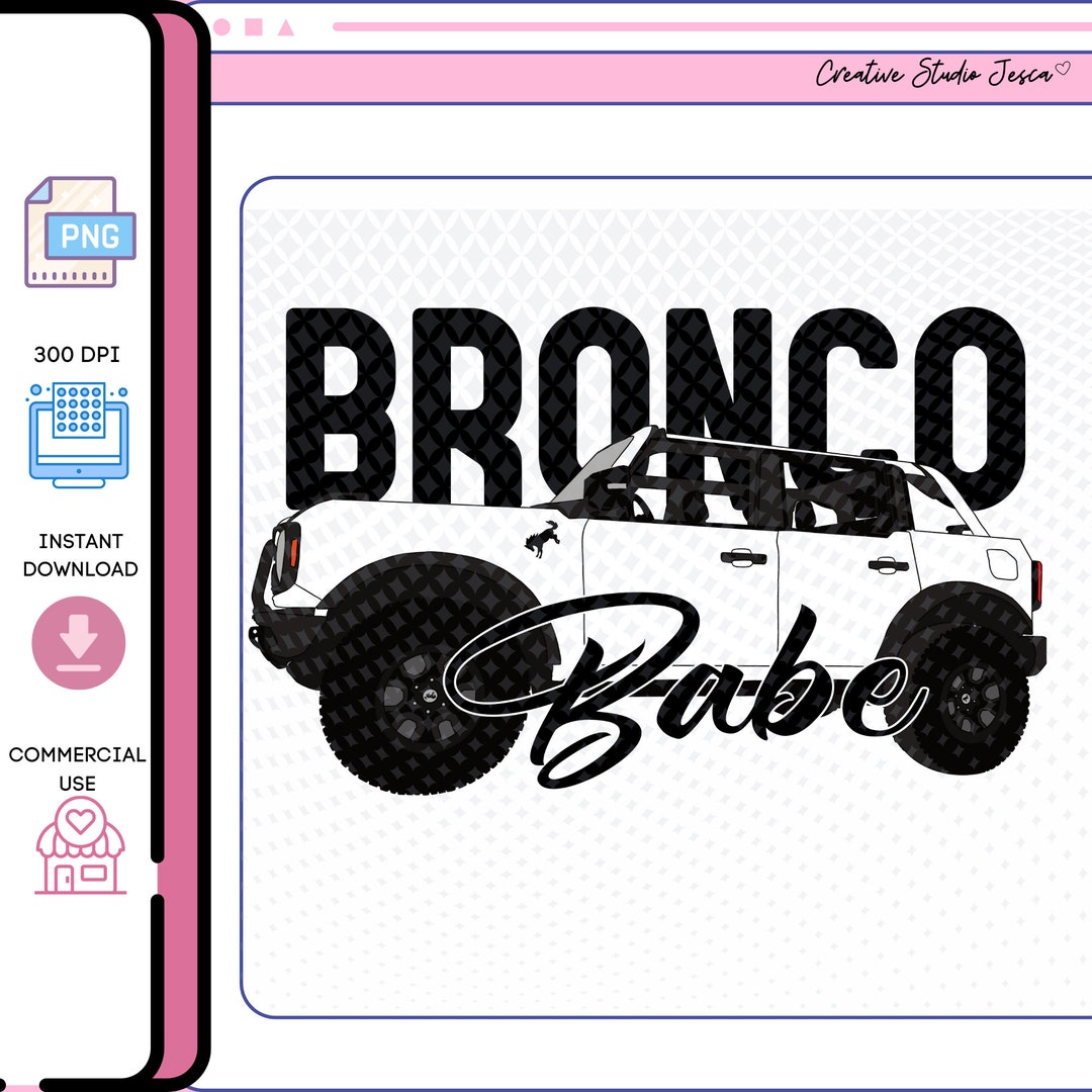 PNG Bronco Digital Art for Instant Download White - Etsy