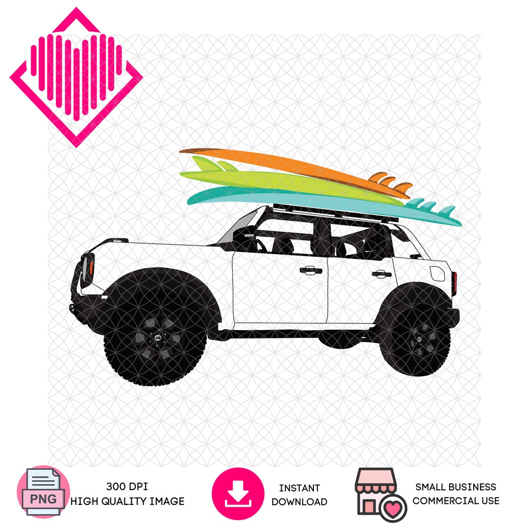 PNG | Bronco Digital Art for Instant Download | Surfing - Etsy