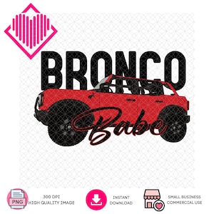 PNG | Bronco Digital Art for Instant Download | Red - Etsy