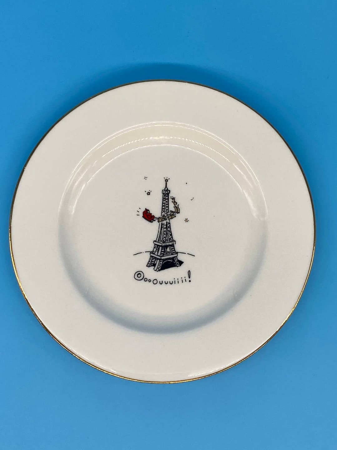 Merry Masterpieces Santa Taxi Eifel Tower 8 Plate First Edition - Etsy