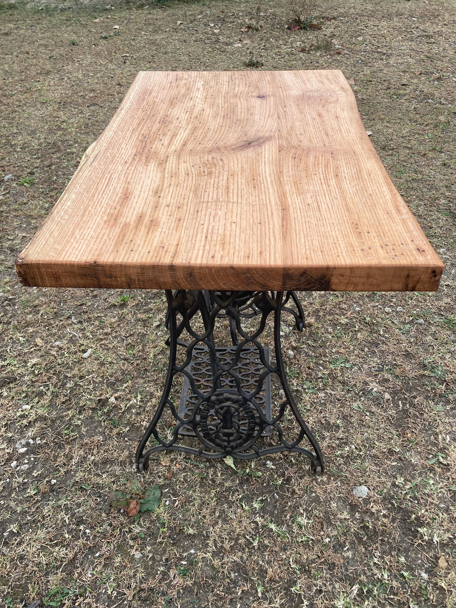 CUSTOM ORDER - Live Edge Sofa Table Entry Table - Singer Treadle Sewing ...