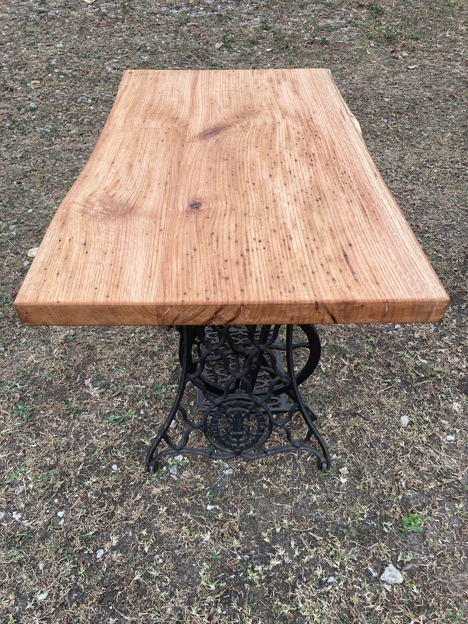 CUSTOM ORDER - Live Edge Sofa Table Entry Table - Singer Treadle Sewing ...
