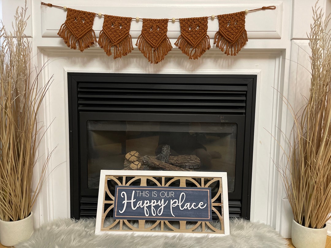 Macrame Garland, Macrame Banner, Macrame Bunting, Brown Macrame Garland ...