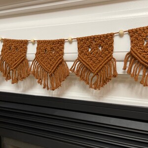 Macrame Garland, Macrame Banner, Macrame Bunting, Brown Macrame Garland ...