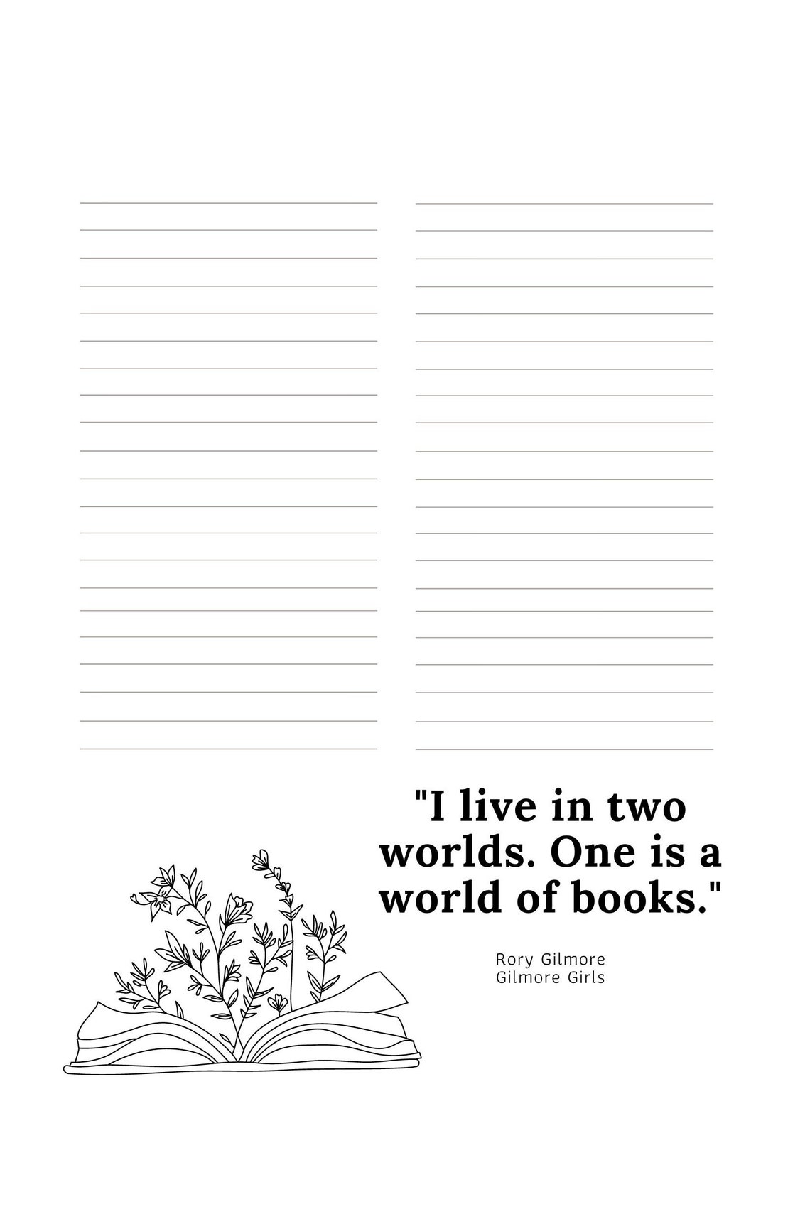 Gilmore Quotes Note TEMPLATE Digital Download, Three Sizes; A4, A5 and ...