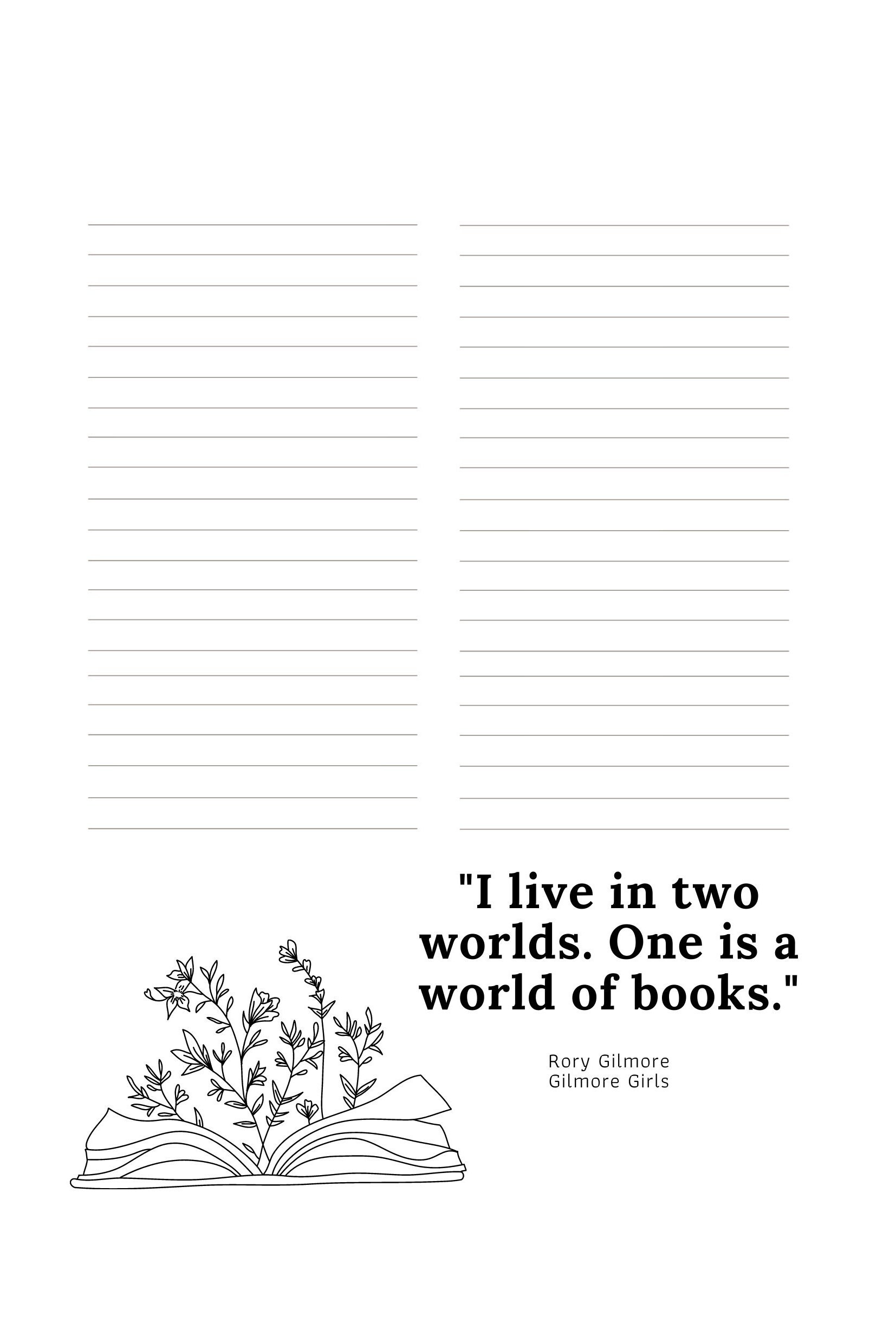 Gilmore Quotes Note TEMPLATE Digital Download, Three Sizes; A4, A5 and ...