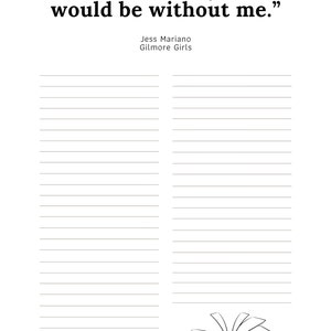 Gilmore Quotes Note TEMPLATE Digital Download, Three Sizes; A4, A5 and ...
