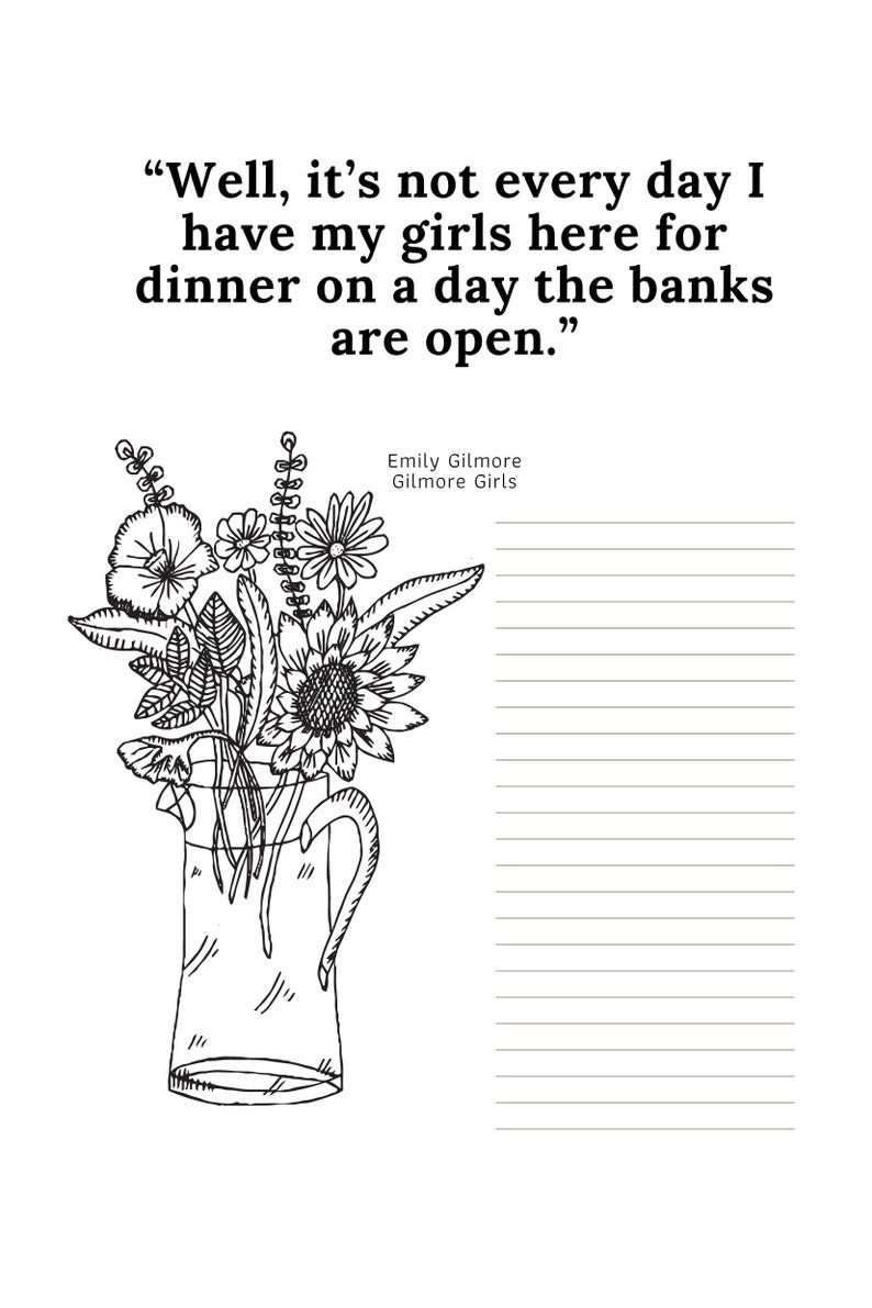 Gilmore Quotes Note TEMPLATE Digital Download, Three Sizes; A4, A5 and ...